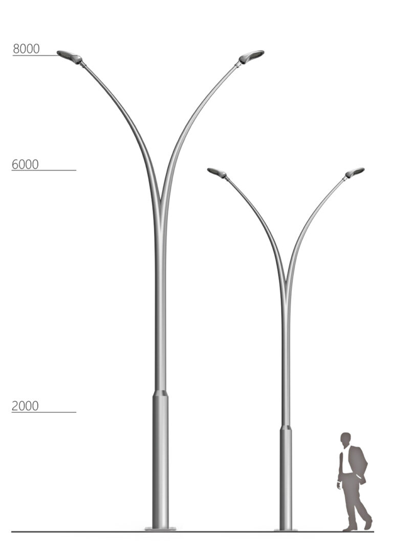 Aluminum Double Davit Light Pole - Aluminum Light Pole